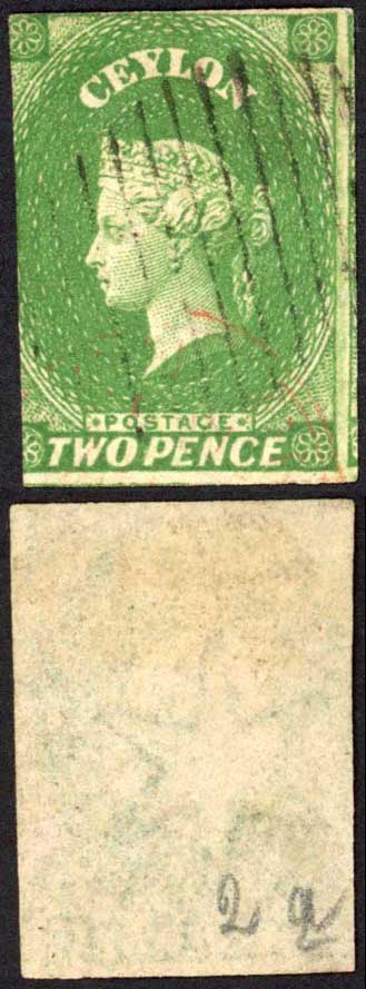 Ceylon SG3a 2d Yellow Green Cat 90 pounds – Mark Bloxham Stamps Ltd