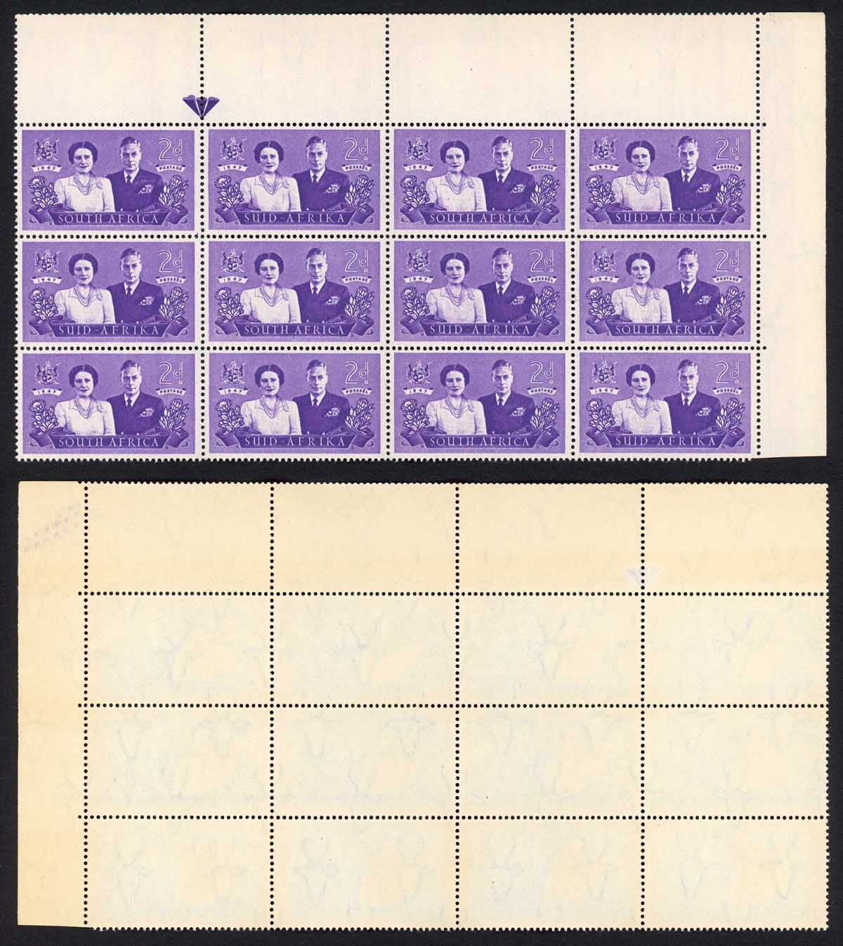 South Africa SG112 1947 Royal Visit 2d Violet Arrow Block of 12 U/M ...