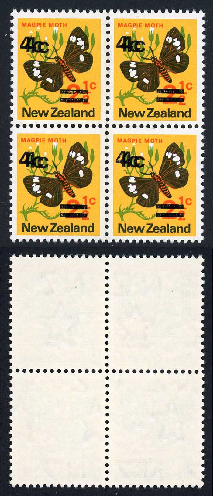 New Zealand SG957 4c on 2 1/2c Surcharge Doubled U/M – Mark Bloxham ...