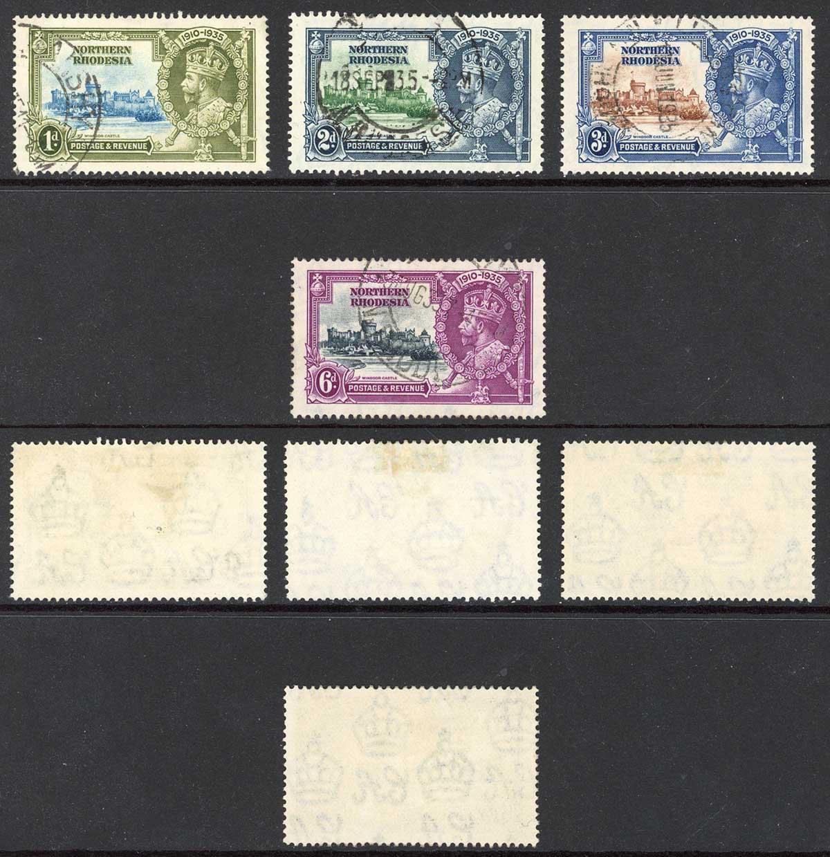 Northern Rhodesia SG18/21 1935 Silver Jubilee used Cat 21 pounds – Mark ...