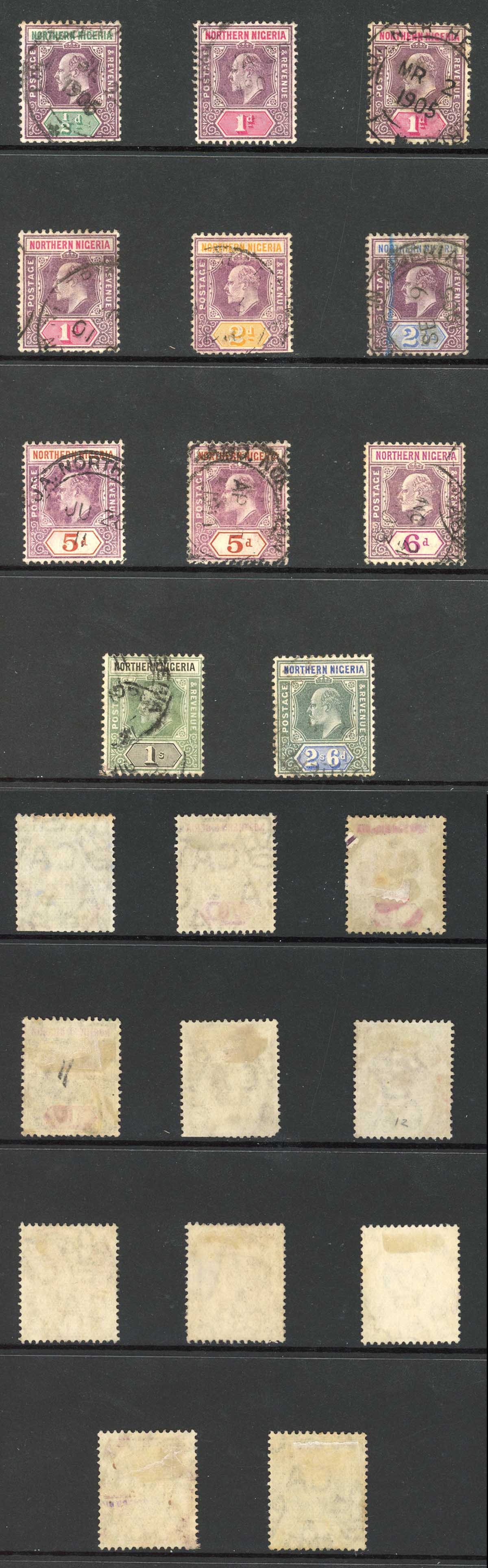 Northern Nigeria SG20b/27a Set Wmk Mult Crown plus shades used Cat 275 ...