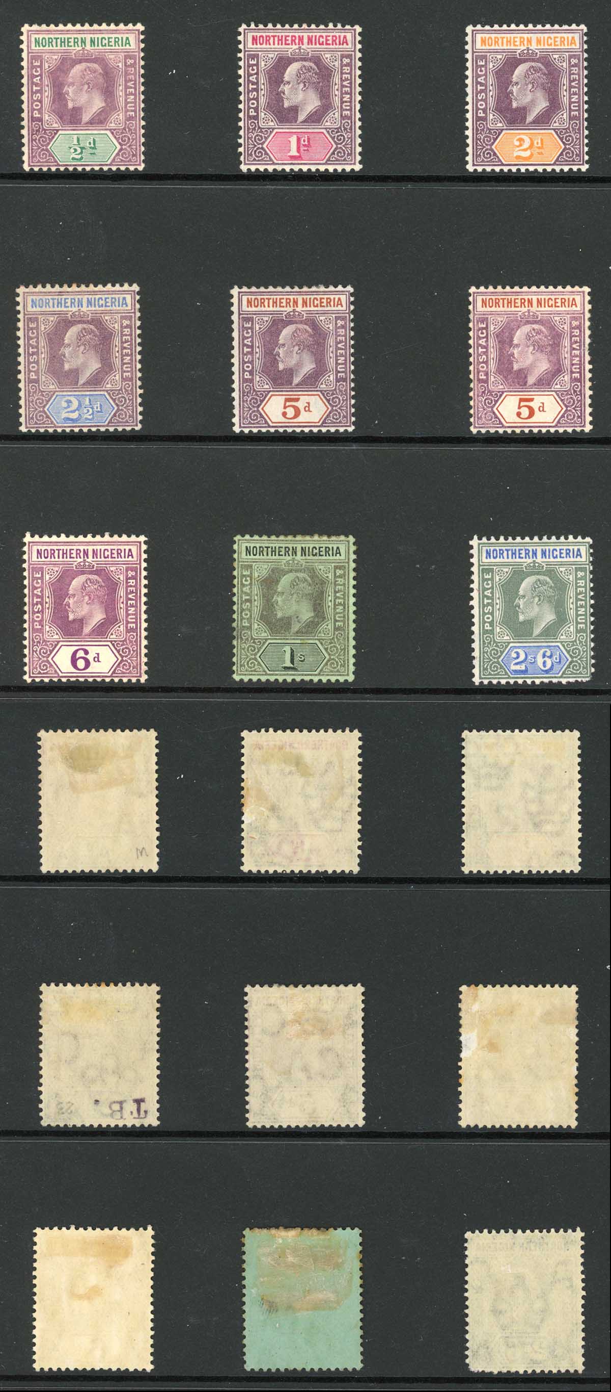 Northern Nigeria SG20/7 Set Wmk Mult CA (2/6 rounded corner) M/M Cat ...