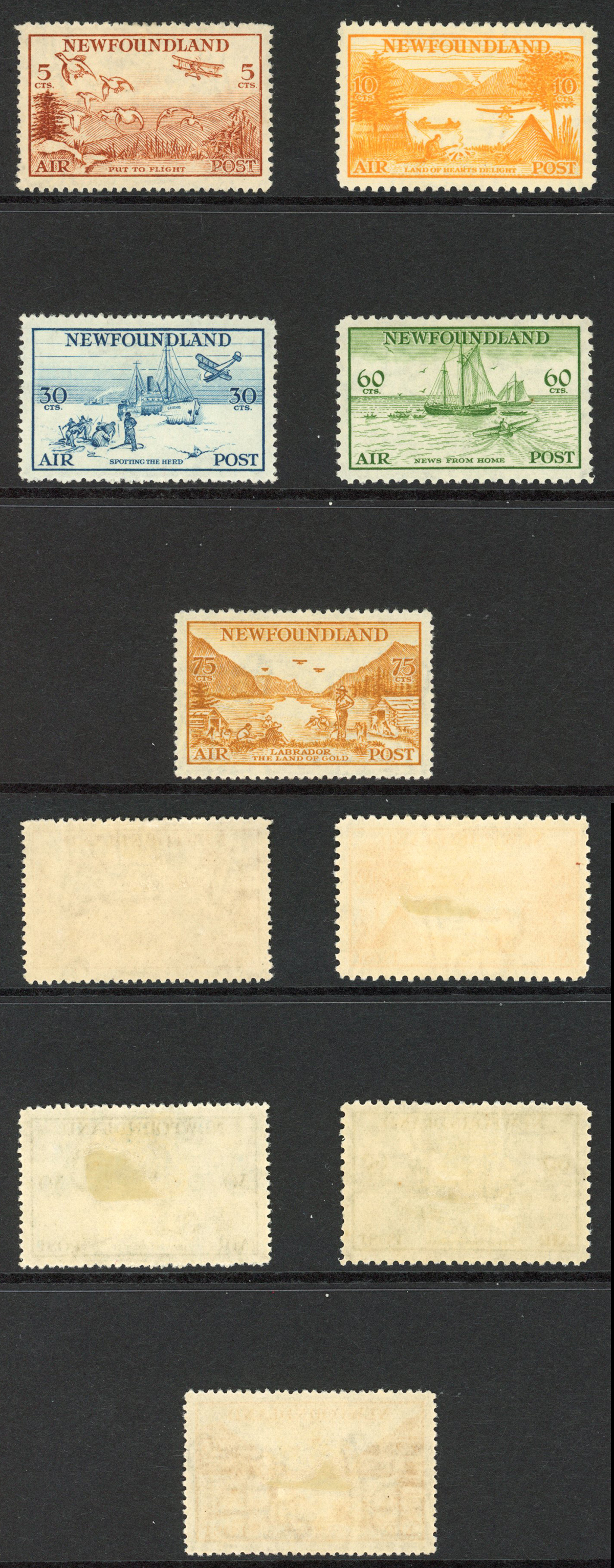 Newfoundland SG230/24 1933 Air Set M/M (hinge remainders) Fresh Colours ...