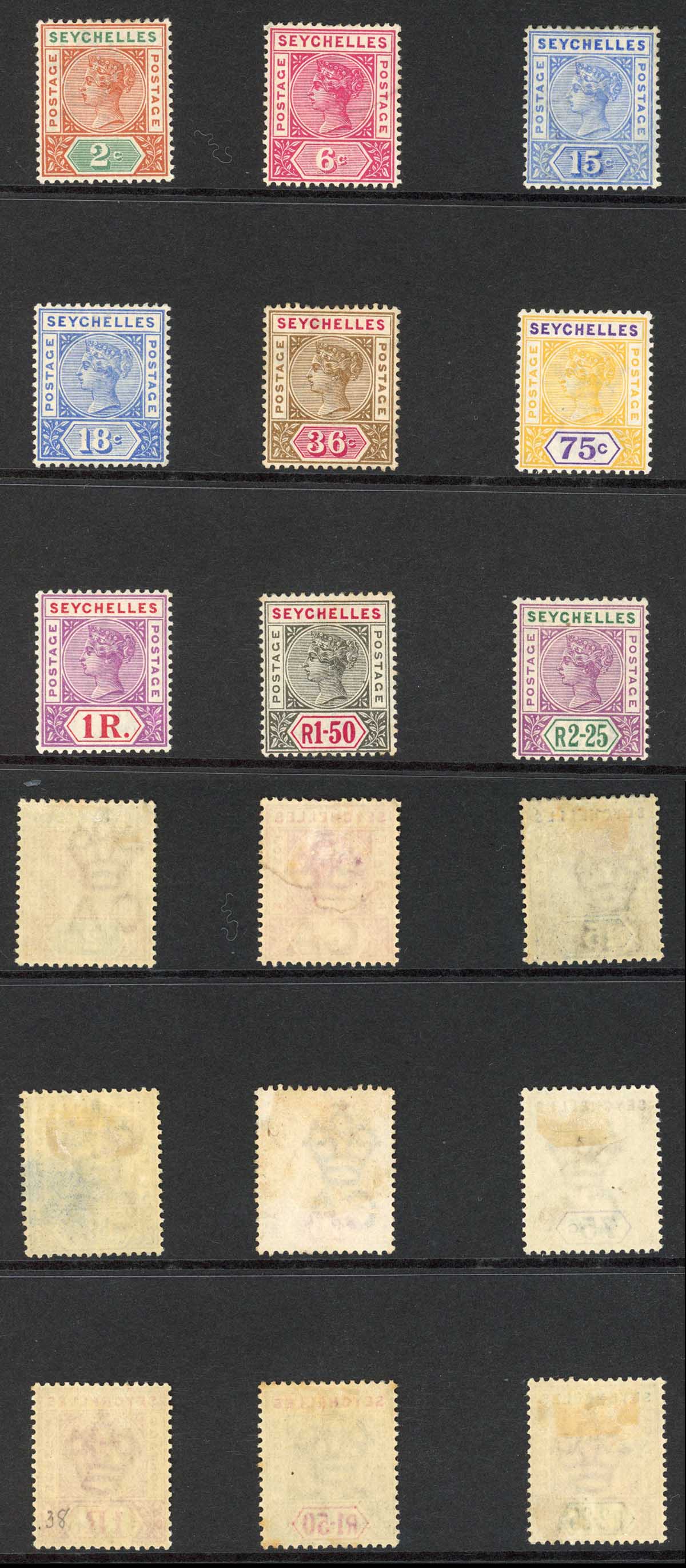 Seychelles SG28/36 1897 Colour Change Set of 8 M/M Cat 325 pounds ...