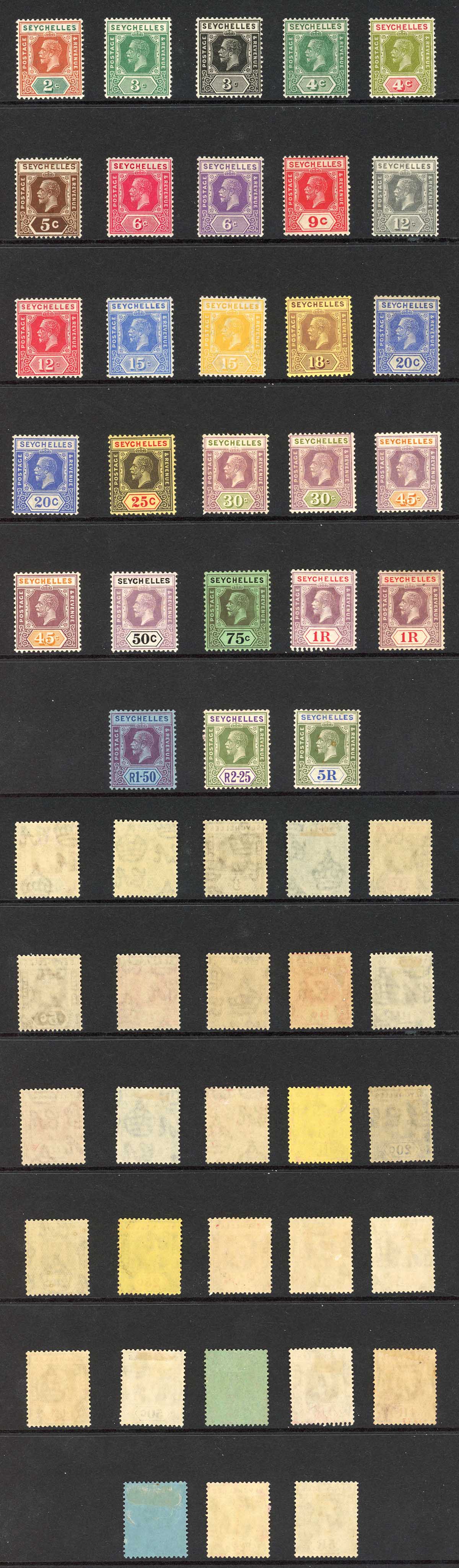 Seychelles SG98/123 Set inc shades wmk Script M/M Cat 200+++ pounds ...