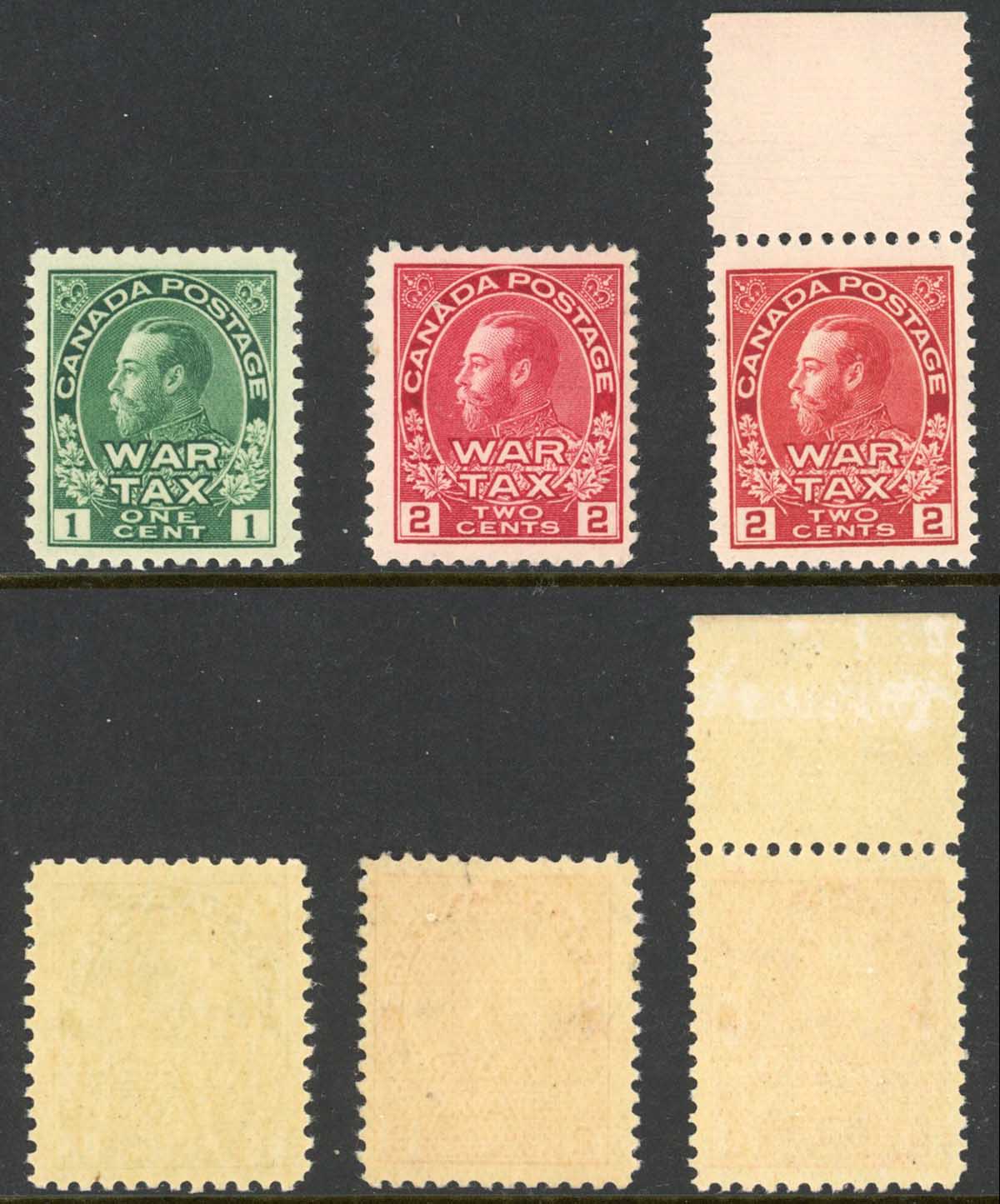 Canada SG228/30 War Tax set of 3 Perf 12 Fine U/M (MNH) Cat 78 pounds ...