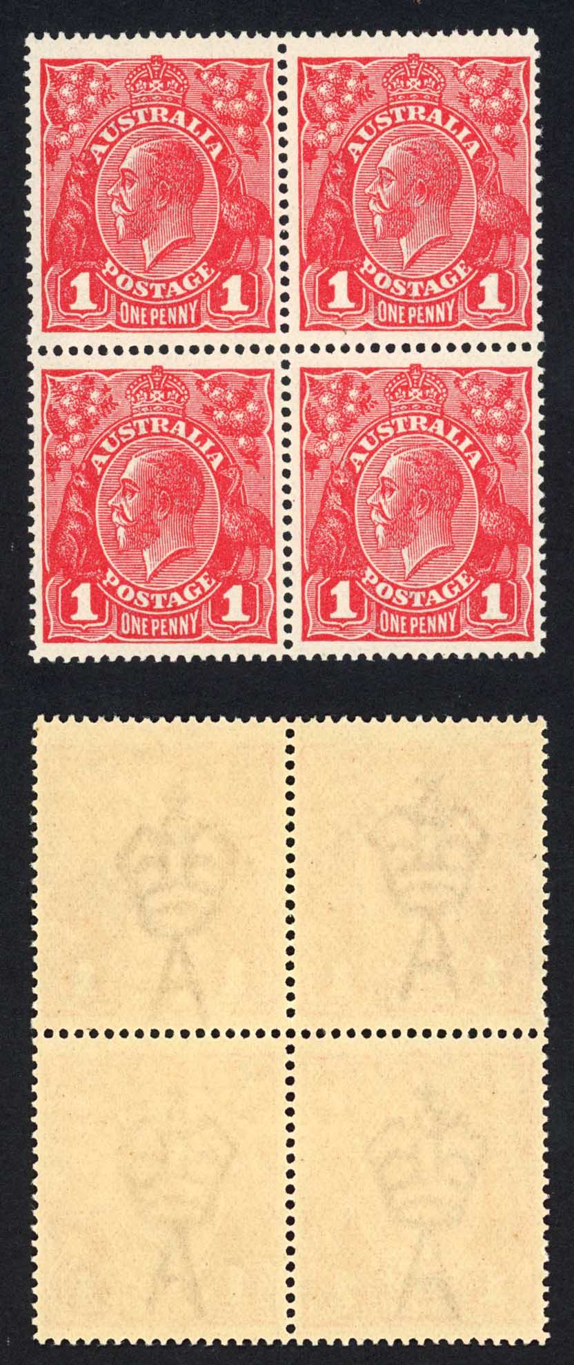 Australia SG53a 1d Rose-carmine Mult Wmk Die 3 U/M Cat 300++ pounds ...