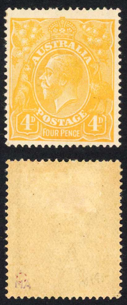 Australia SG22c 4d Pale Orange-yellow Fresh M/M Cat 130 pounds – Mark ...