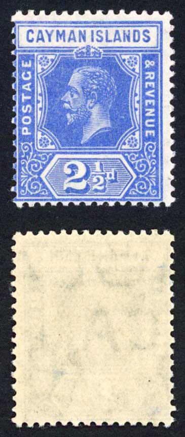 Cayman Is SG44a 2 1/2d Deep Bright Blue Wmk MCA U/M Cat 15 pounds ...