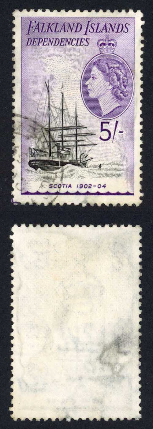 Falkland Is Dep SGG38 5/- Black and violet CDS Cat 16 pounds – Mark ...