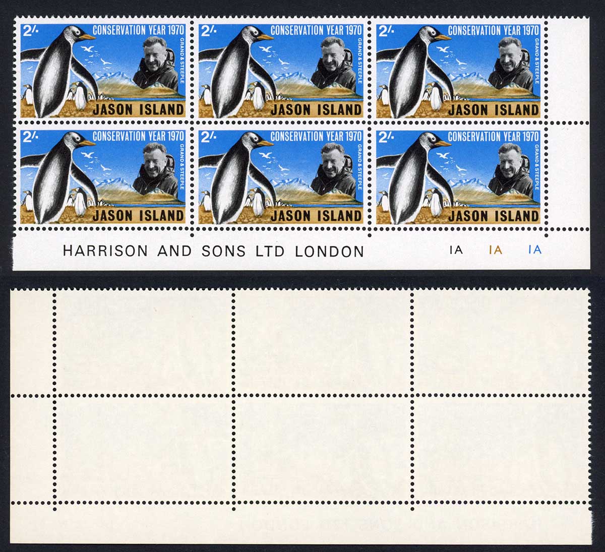 Falkland Is 1970 Jason Island Private Local Stamp Cylinder Block U/M ...