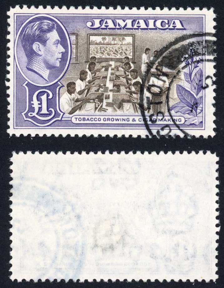 Jamaica SG133b KGVI One Pound Fine used Cat 45 pounds – Mark Bloxham ...