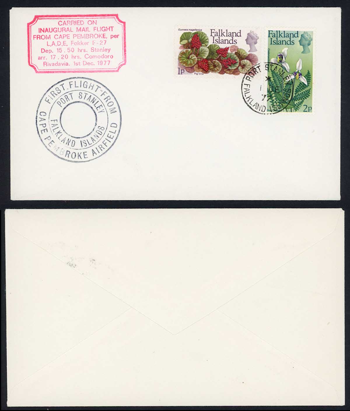 Falkland Is First Flight from Cape Pembroke – Mark Bloxham Stamps Ltd