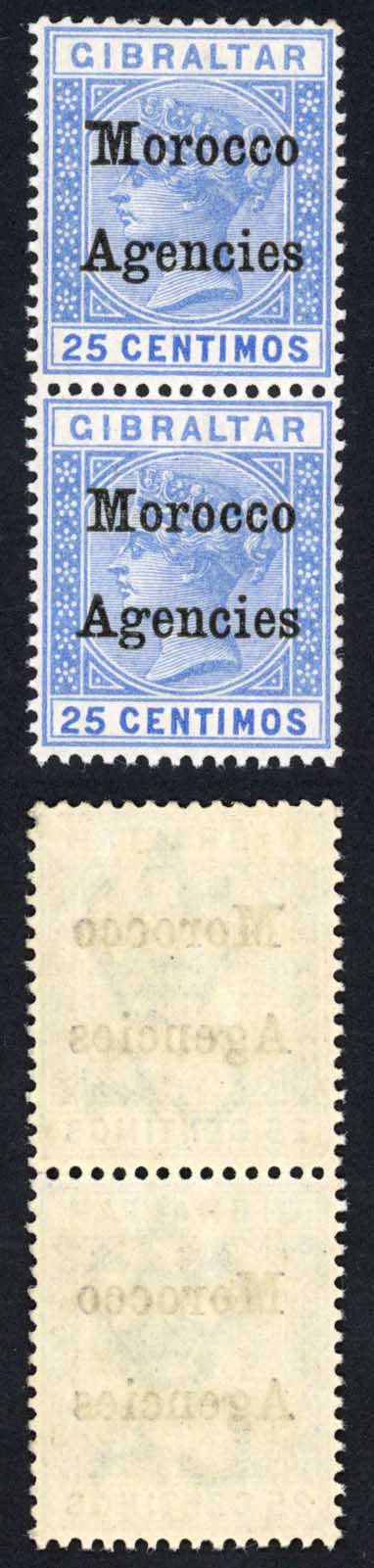 Morocco Agencies SG12b 25c with Broad top to M in Pair U/M Cat 66 ...