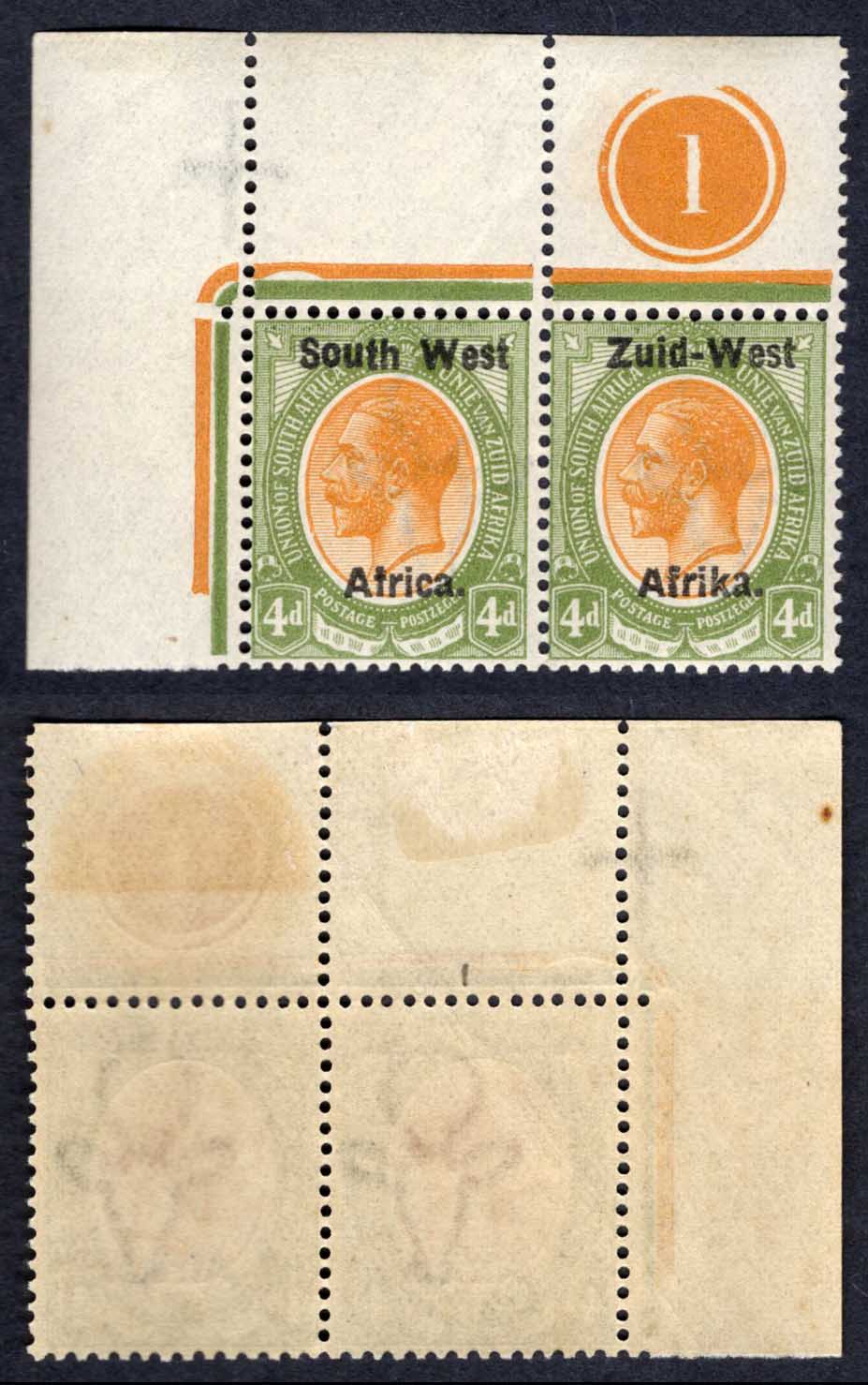 SWA SG5 4d Orange-yellow and sage-green opt Zuid-West Plate Pair U/M ...